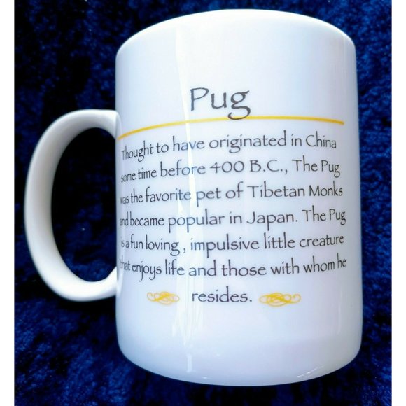Rosalinde | Kitchen | Pug Print Ceramic Mug With History Of Pugs The ...